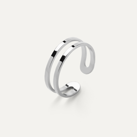 Silver double toe ring sterling silver 925 - Platinum plating